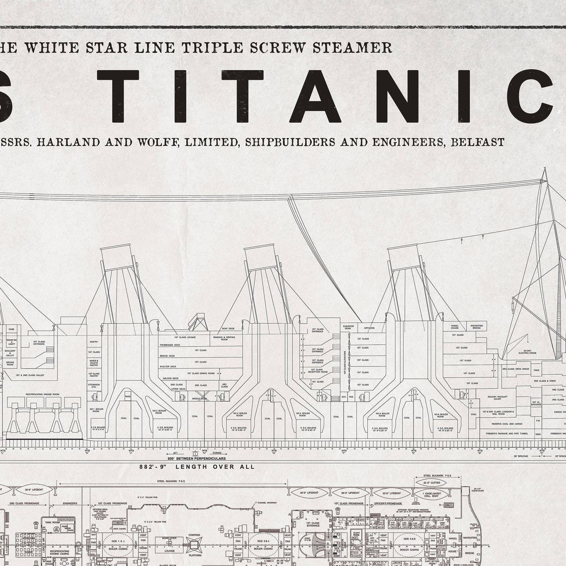 RMS Titanic Deck Plans - 8x10" *INSTANT DOWNLOAD* - Etsy