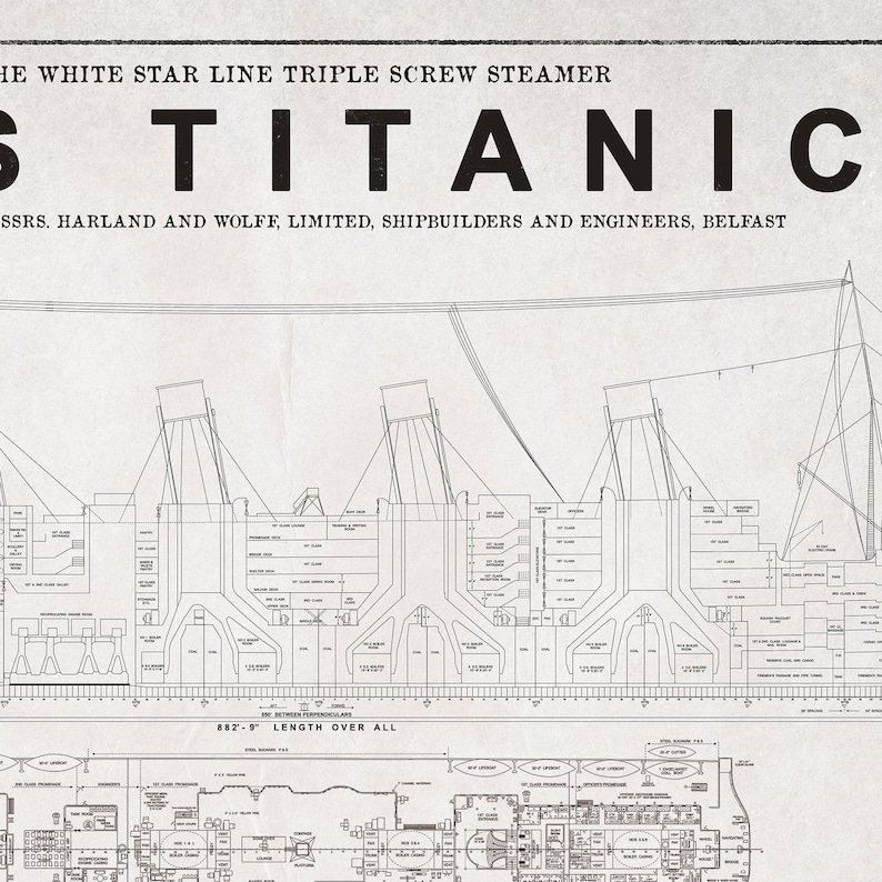 RMS Titanic Deck Plans - 8x10" *INSTANT DOWNLOAD* - Etsy