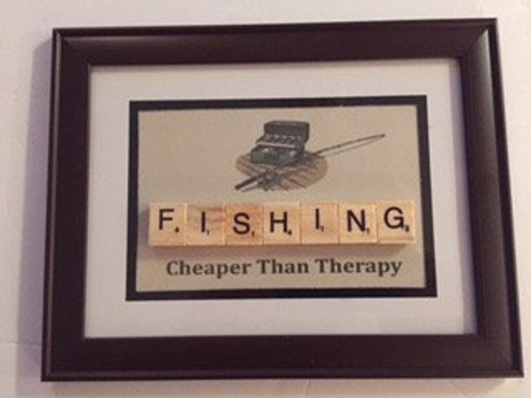 FISHING Scrabble Tiles Framed Art - Etsy