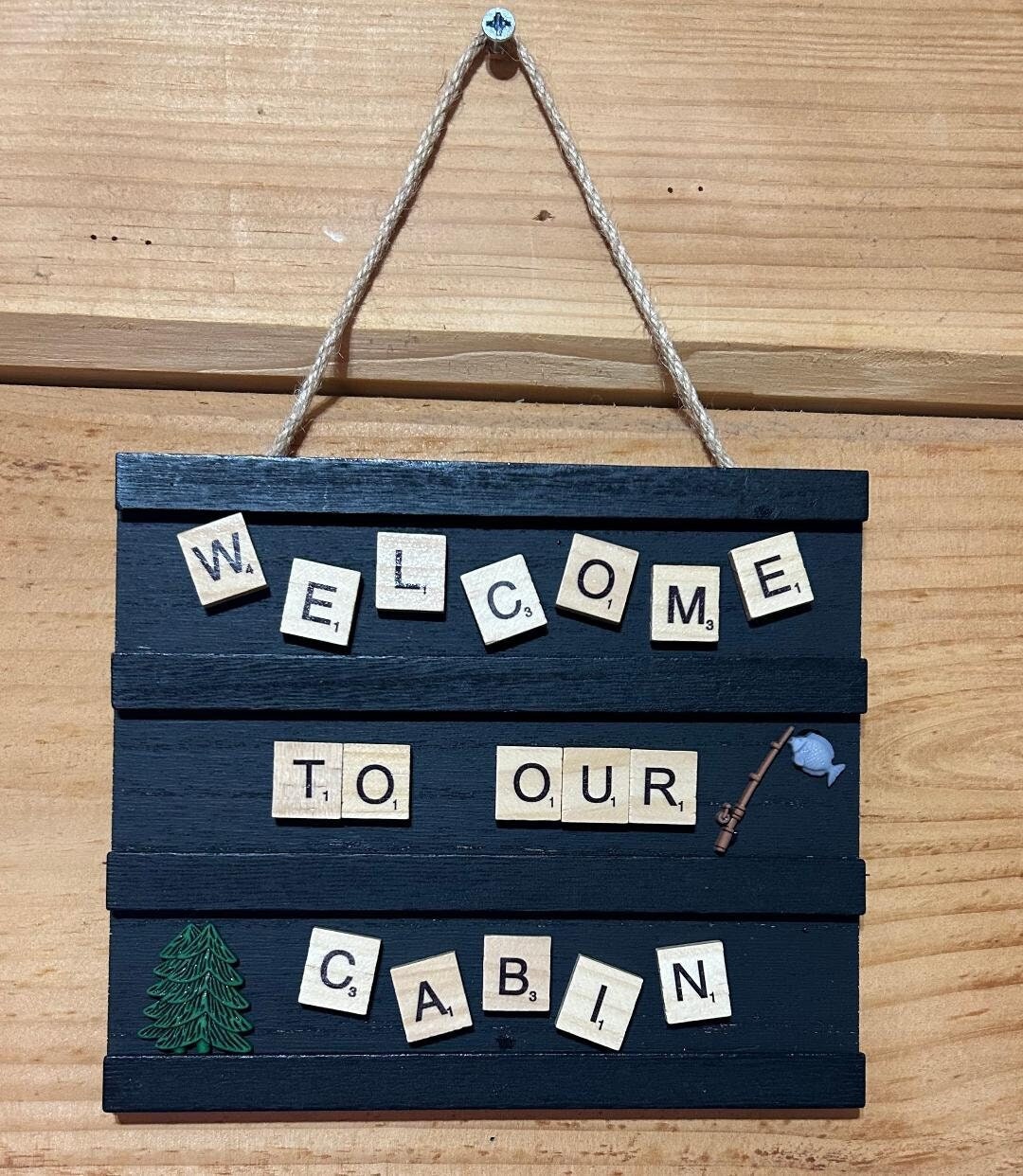 Welcome to Our Cabin Scrabble Sign - Etsy