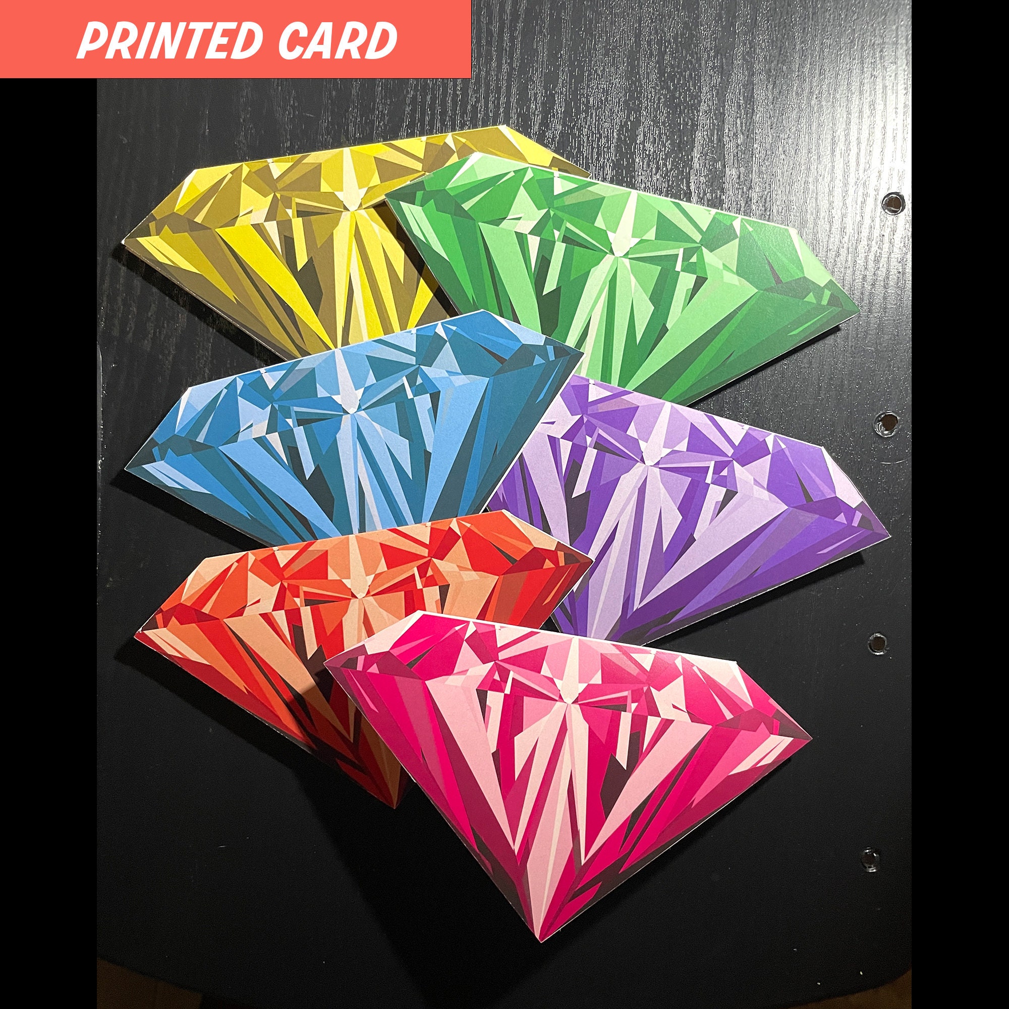 Diamond Shape Greeting Card Gemstone Greeting Card Diamond - Etsy