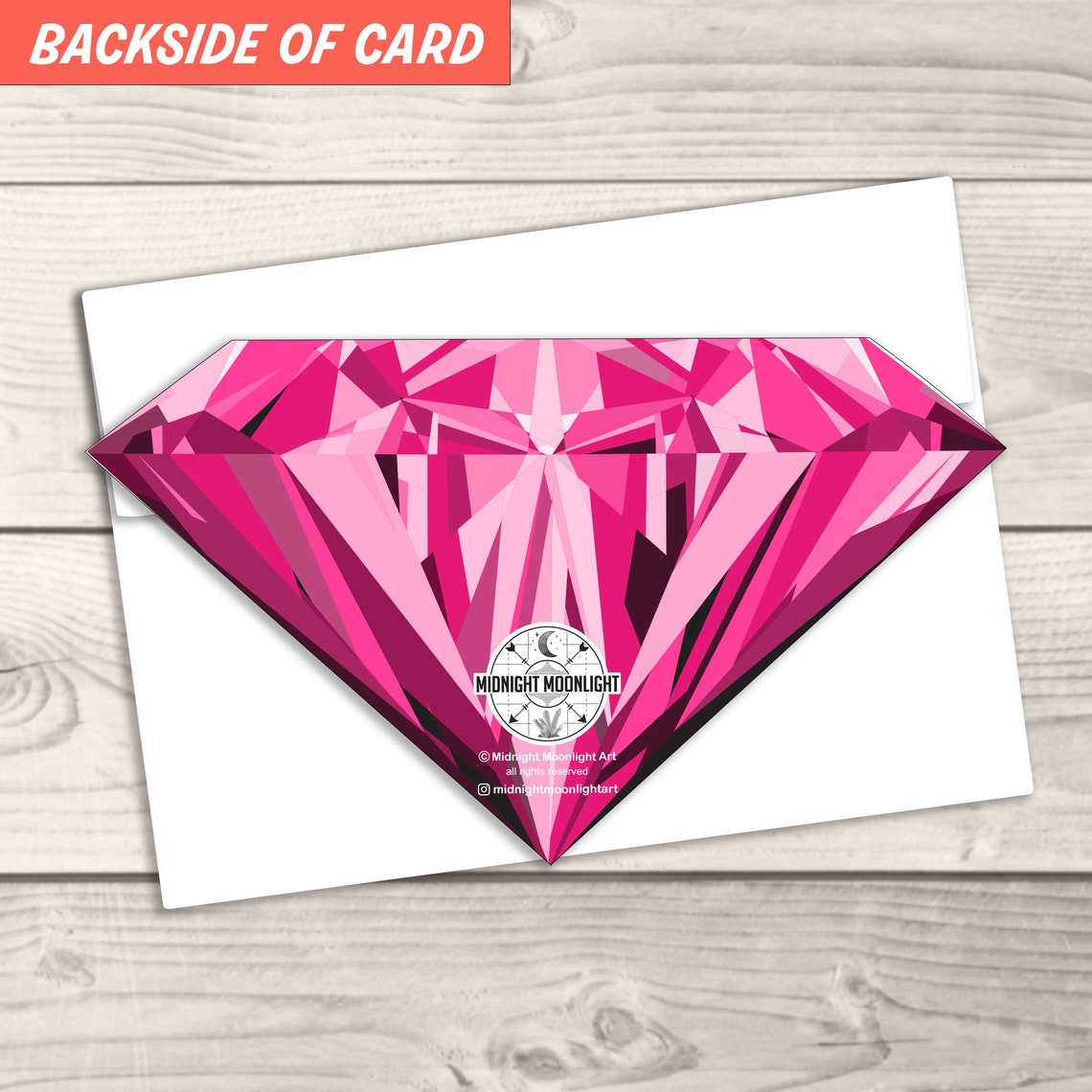 Diamond Shape Greeting Card Gemstone Greeting Card Diamond - Etsy