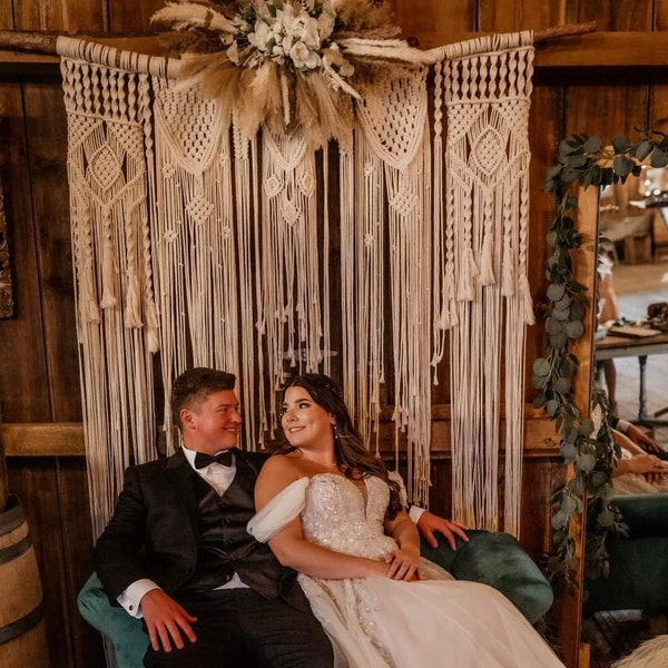 Colorful Macrame Backdrop Wedding - Etsy