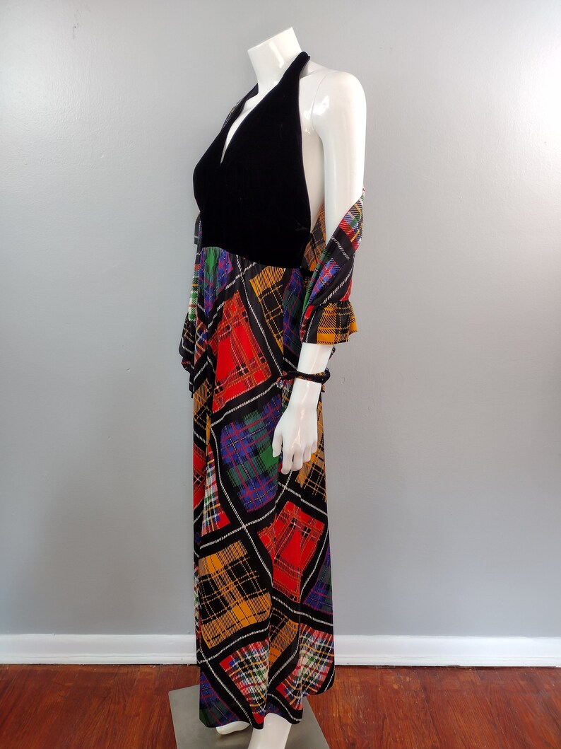 Vintage Halter Dress 1970s Halter Gown With Matching Shawl 70s - Etsy
