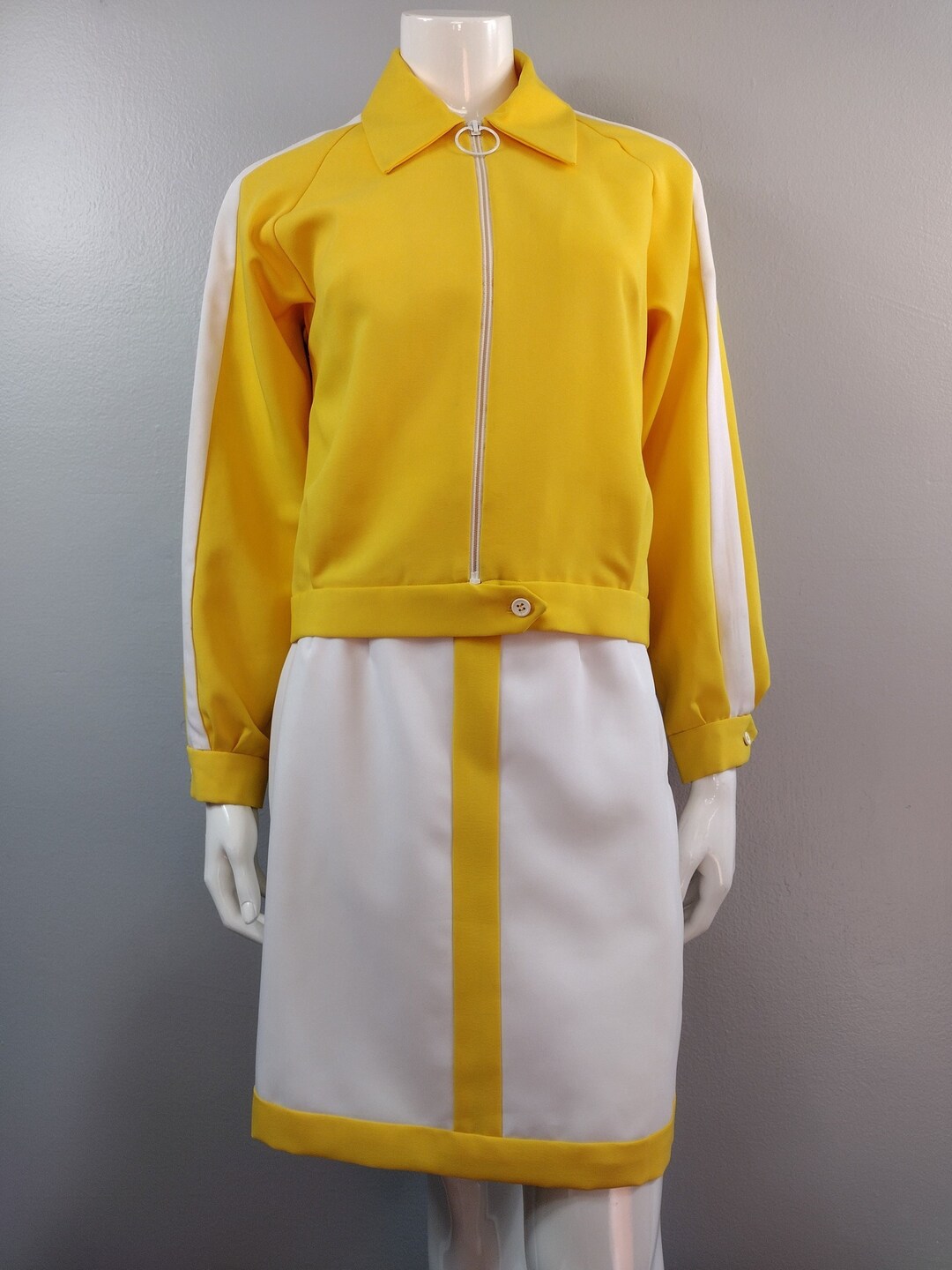 Vintage Suit 1960s Mod Suit 60s Moto Jacket and Mini Skort Mini Skirt ...