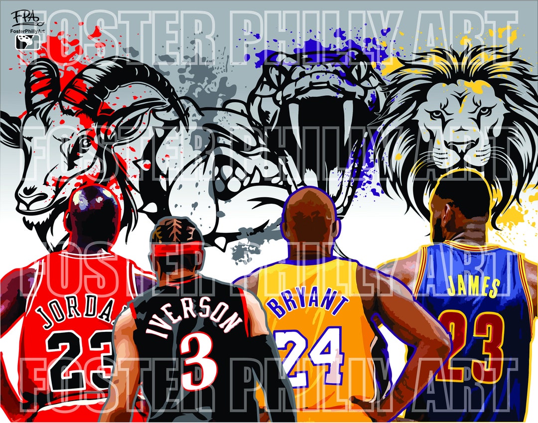 Philadelphia Sports Art - "mj, AI, Kobe, Lbj" Custom Print - Etsy