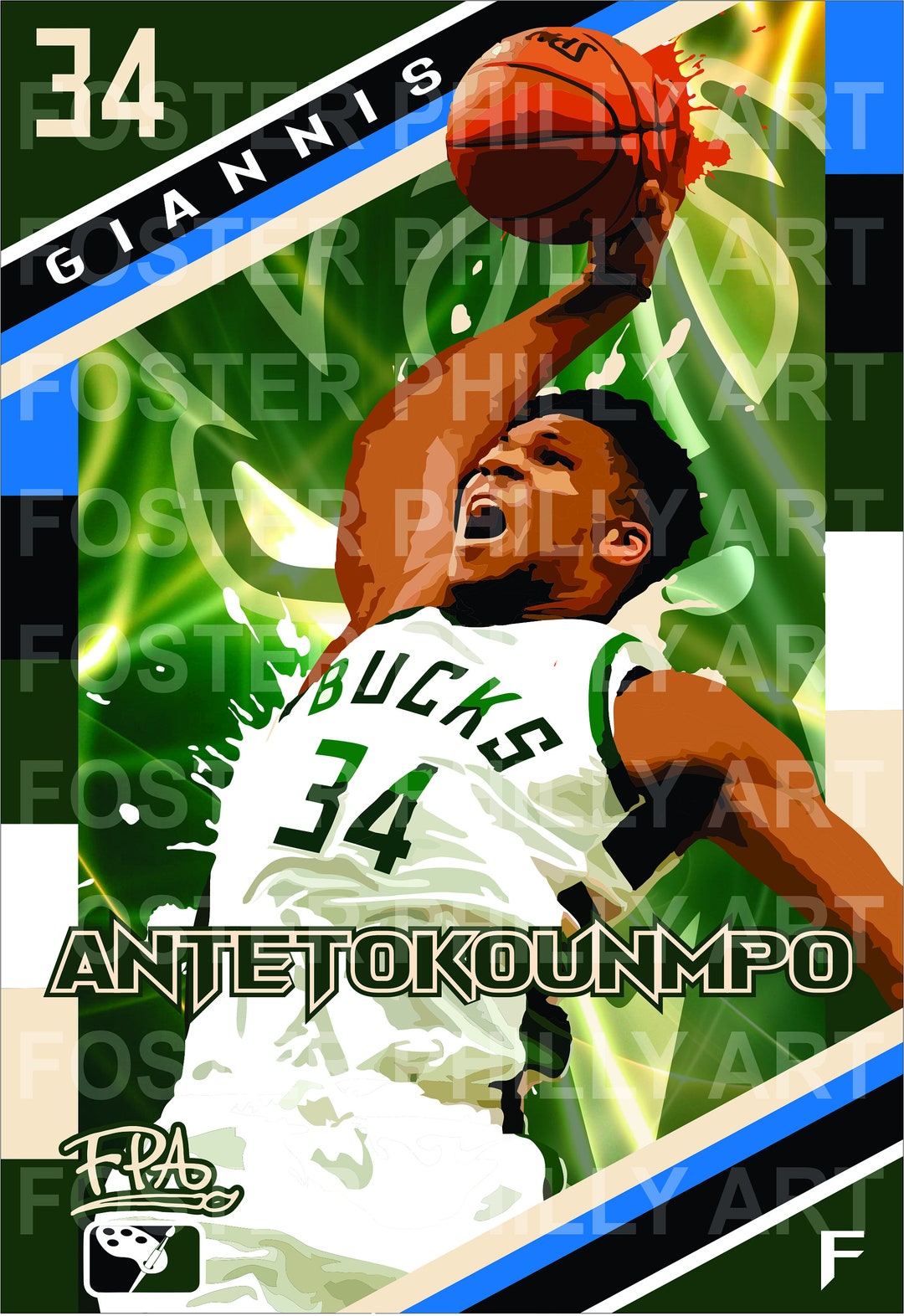 Custom Sport Art - "the Greek Freak" - Etsy