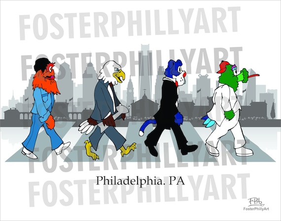 Philadelphia Sport Art Philadelphia MASCOTS BEATLES - Etsy