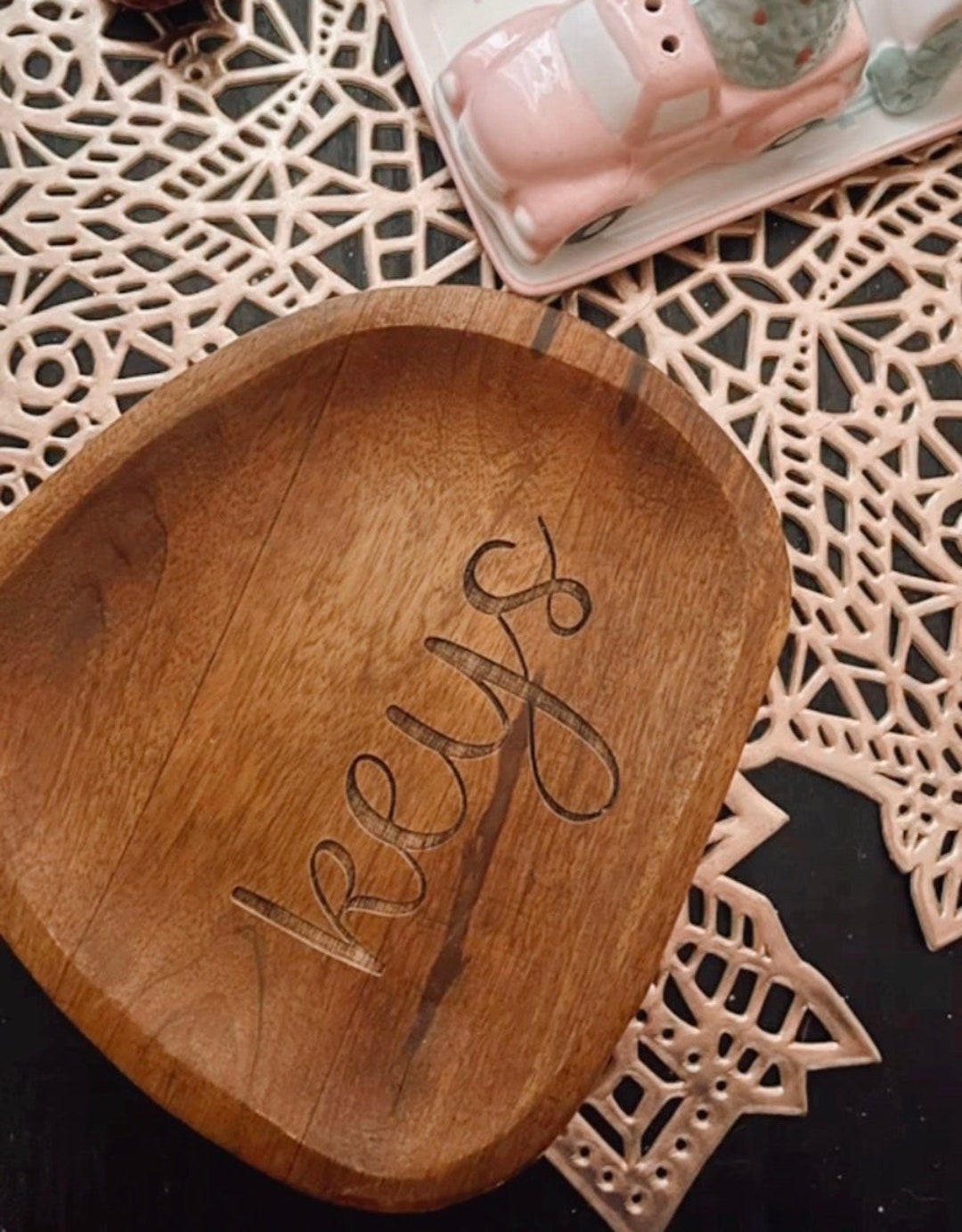 Wooden Catch-all Tray With Engraved keys - Etsy