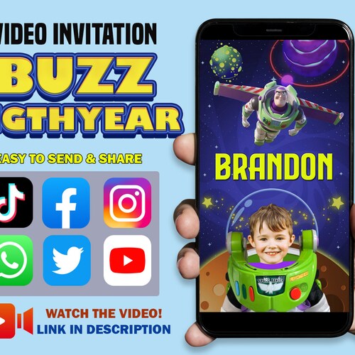 Buzz Lightyear Birthday Invitation Video Invitation - Etsy