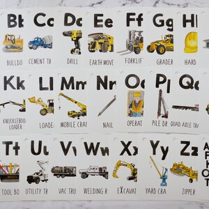 Construction Alphabet Flashcards - Etsy