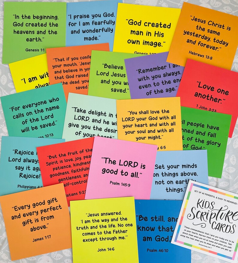 Kids Scripture Cards - Etsy