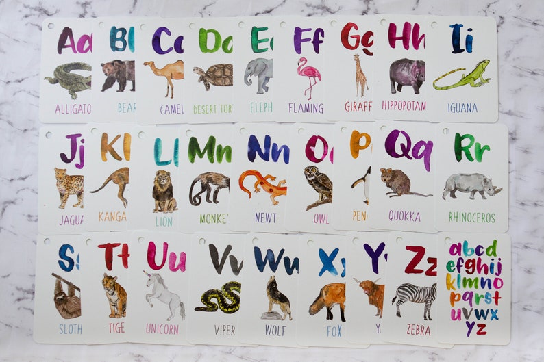 Zoo Animal Alphabet Flashcards - Etsy