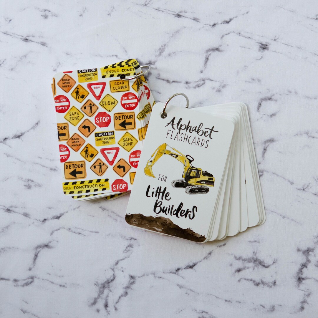 Construction Alphabet Flashcards - Etsy