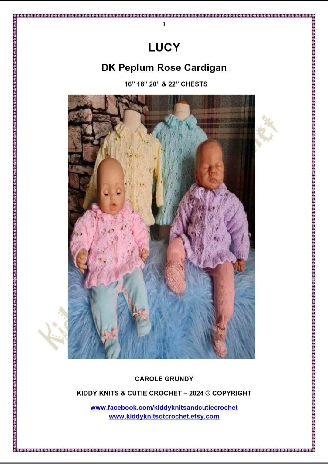 LUCY - DK Peplum Cardigan Knitting Pattern - Etsy