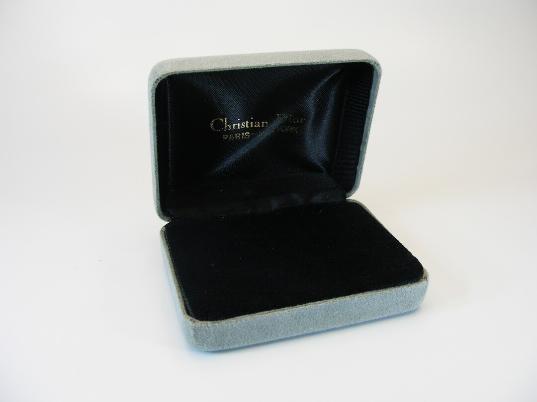 CHRISTIAN DIOR Box for Earrings Stud Necklace Jewelry Velvet Display ...