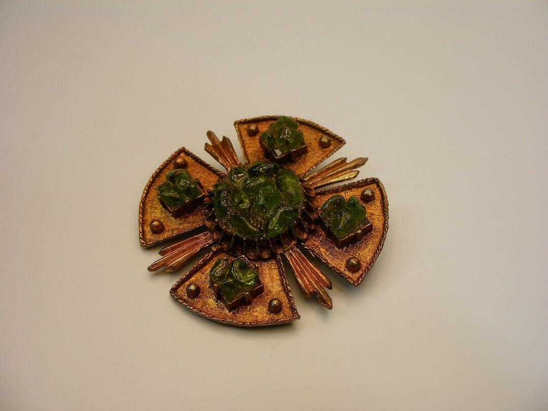 Maltese Cross Brooch Pendant Signed DODDS Brass Metal Vintage 1950s ...