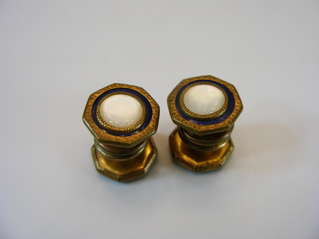 Early Vintage 1920's Cufflinks SNAP LINK Mother of Pearl Button Style ...