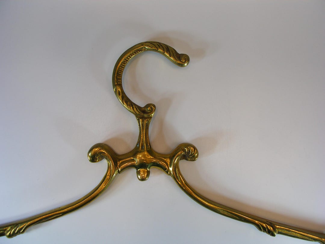 Brass Coat Hanger, Brass Wedding Dress Hanger, Vintage Brass Clothes ...