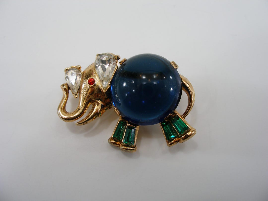 Trifari Jelly Belly Elephant Brooch, Alfred Philippe Design, 1953 Crown ...