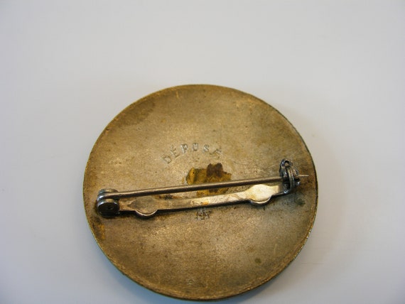 Antique 1920‘s hand painted DEPOSE FRENCH brooch-vint… - Gem