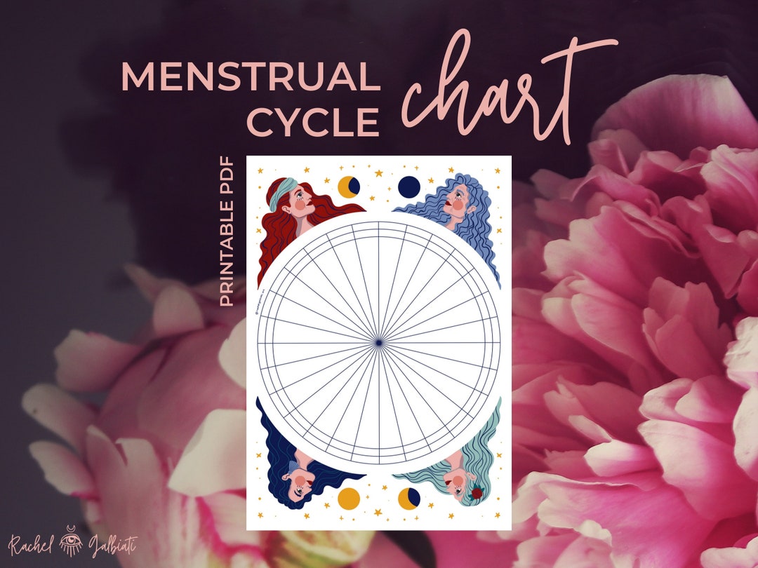 Menstrual Cycle Chart - Period Tracker - Menstruation Art - Digital ...