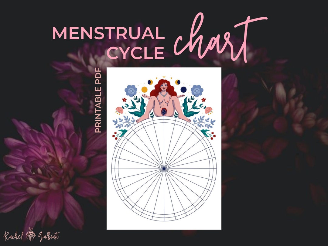 Menstrual Cycle Chart - Period Tracker - Menstruation Art - Digital ...
