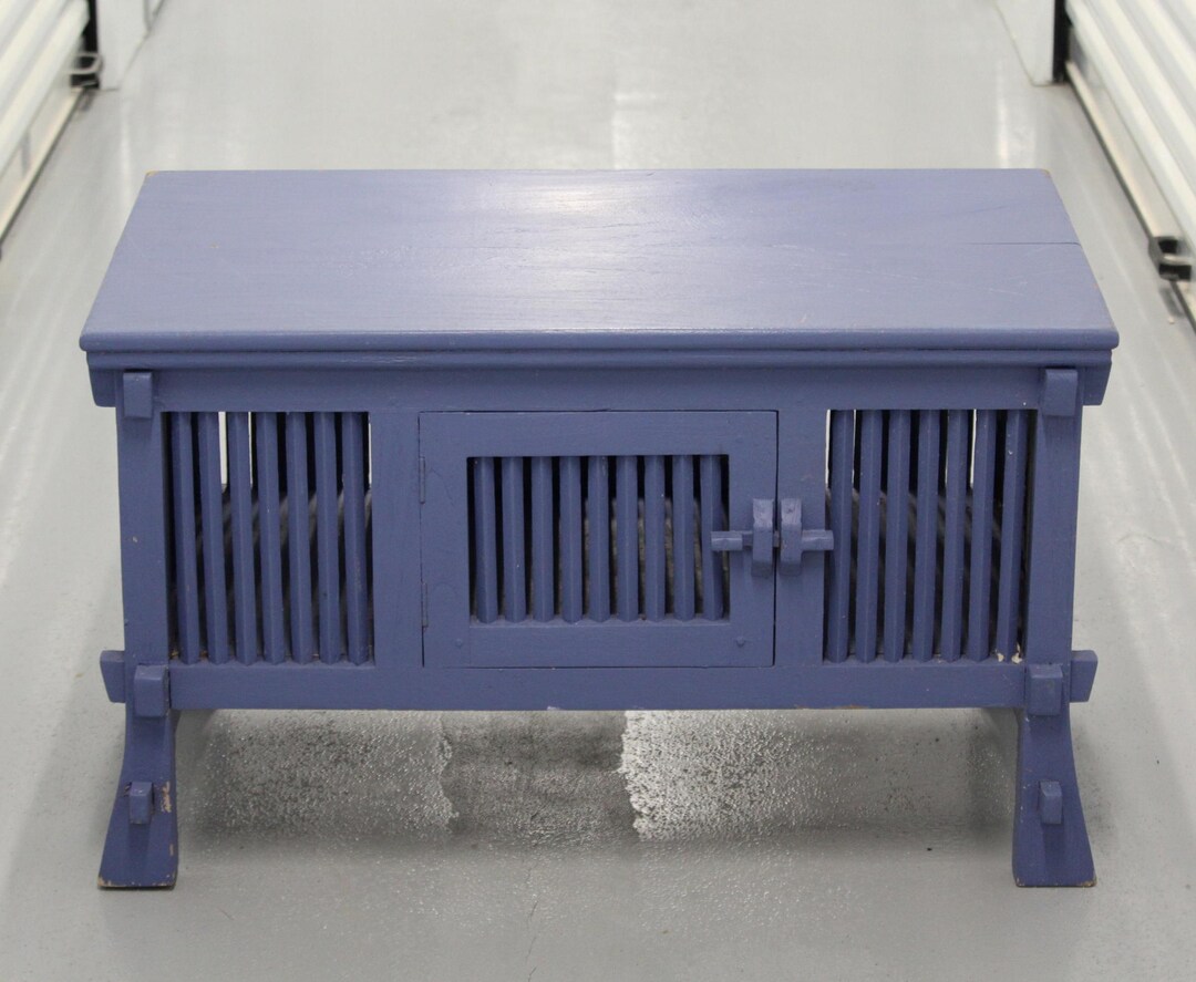 Blue Wood Dresser Chest With Doors Commode Living Room Furniture ...