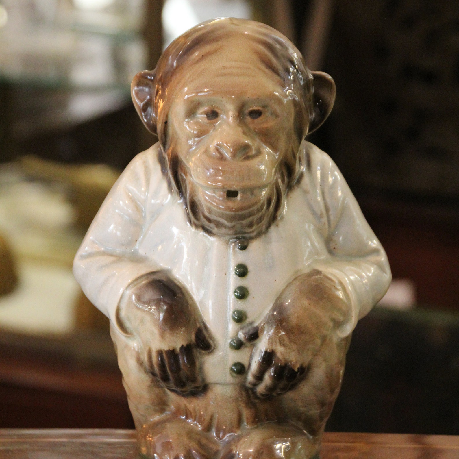Antique Majolica Monkey Pitcher Monkey Figurine Monkey Gift Holiday ...