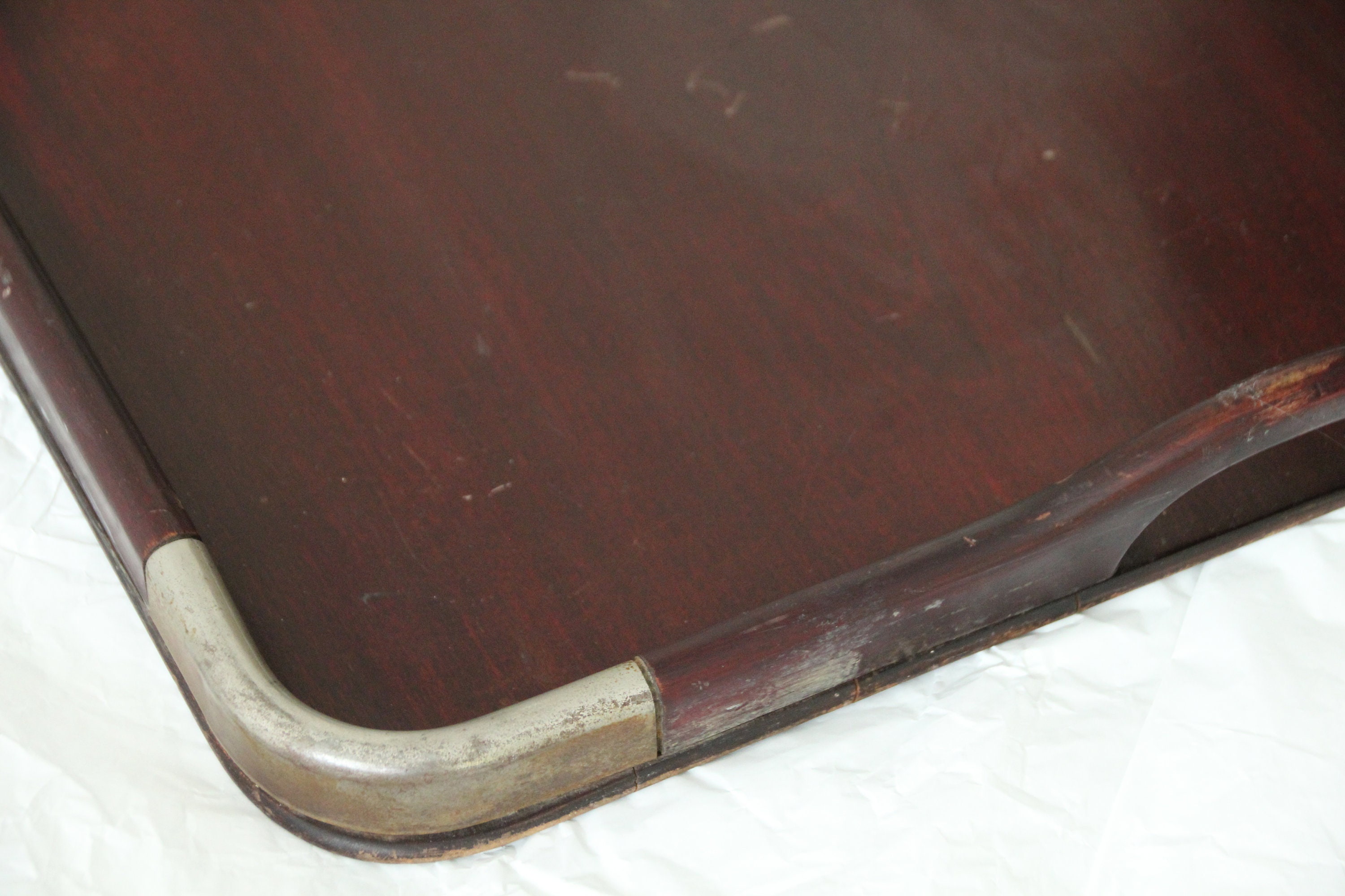 Large Serving Tray With Handles Mahogany Antique Wooden Tray | Etsy