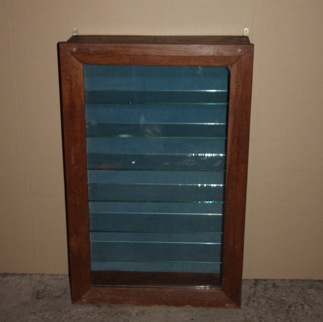 French Vintage Display Case Wooden Display Cabinet Wall Display Case ...