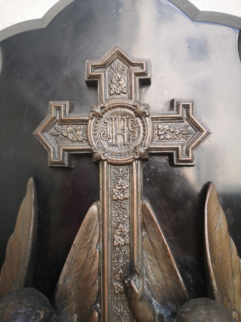 Holy Water Stoup Angels Wall Cross Holy Water Font Christian Religious ...
