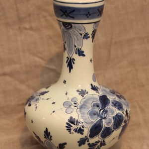 Vintage Delft Blue and White Vase Delft Dutch Flower Vase Blue Flowers ...