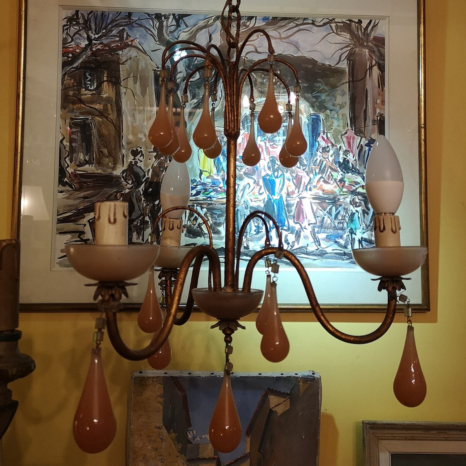 Coral Murano Chandelier Lighting Coral Red Pendant Light Clear - Etsy