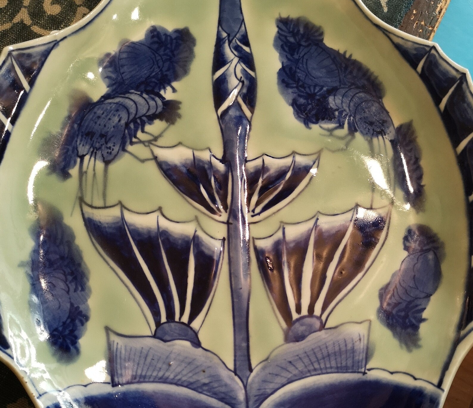 Japanese Antique Porcelain Plate Fish Shaped Blue Green Meiji - Etsy