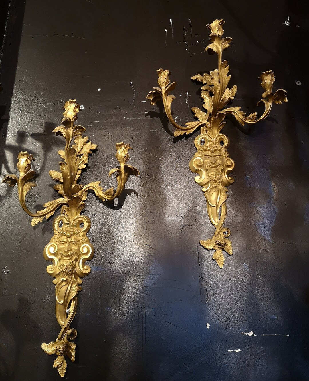 Bronze Wall Decor Candle Holder Demon Decor Devil Face Gothic Wall ...