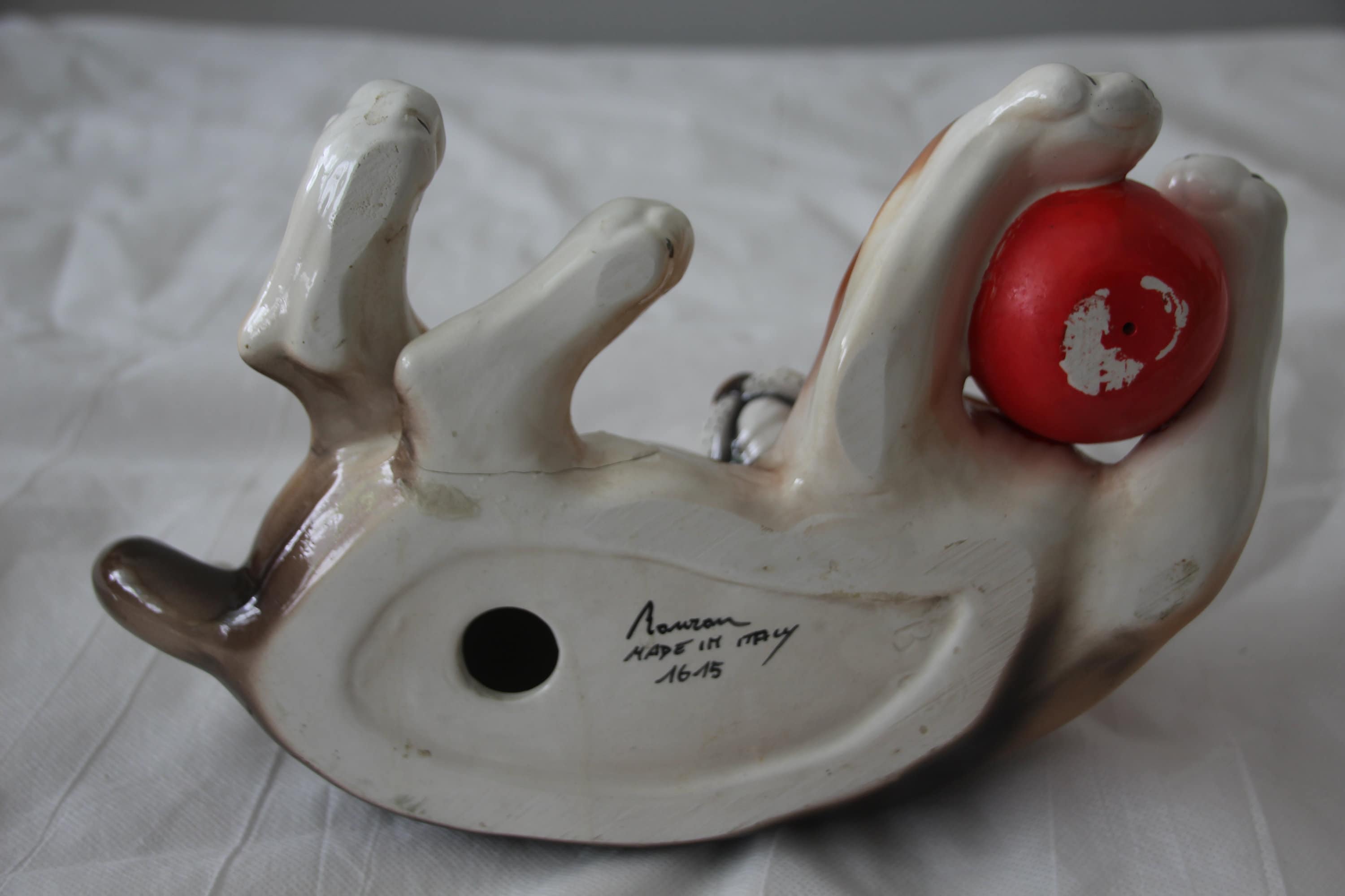 Beagle Puppy With Red Ball Cute Puppy Ceramic Dog Figurine Dog - Etsy