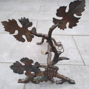 Grape Vine Decor Forged Iron Andirons Grapes Leaves Decor Firedogs ...