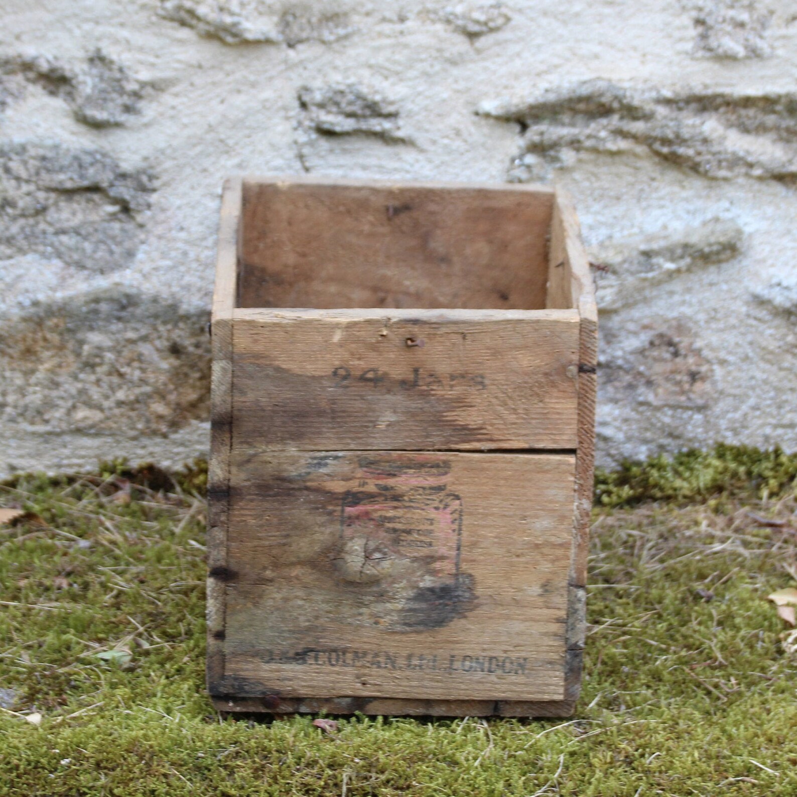 Antique Mustard Box Vintage Wooden Crate Retail Display Storage Wood ...
