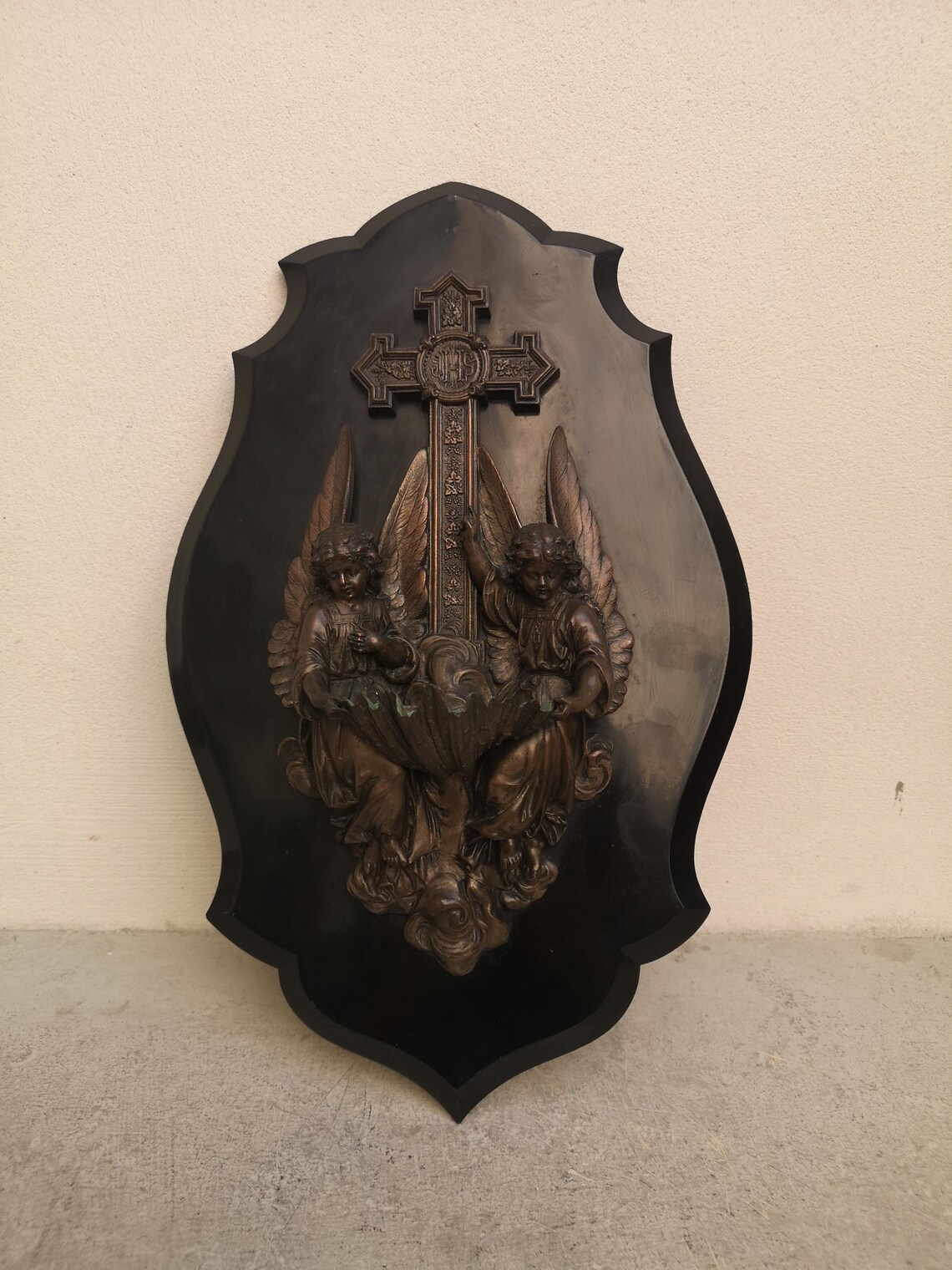 Holy Water Stoup Angels Wall Cross Holy Water Font Christian Religious ...