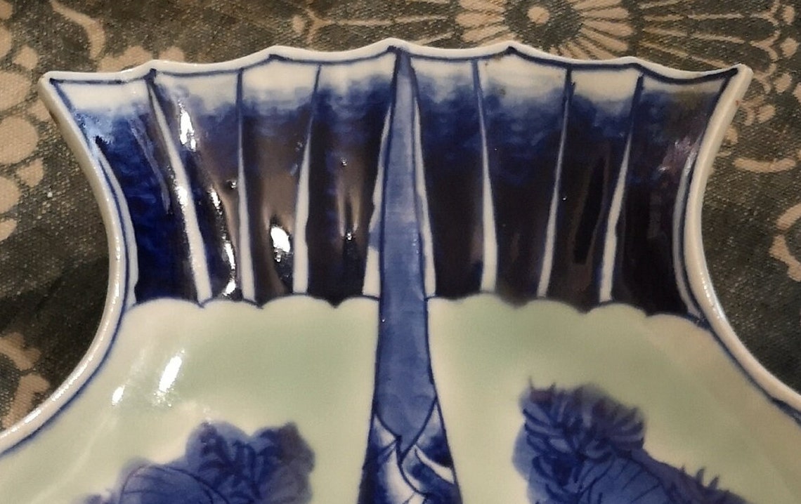 Japanese Antique Porcelain Plate Fish Shaped Blue Green Meiji - Etsy