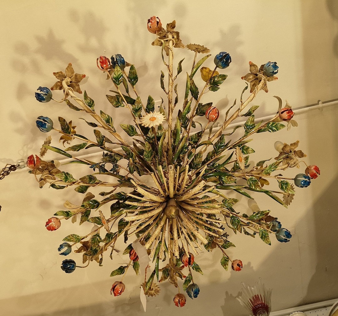 Flower Chandelier Lighting Flower Bouquet Ceiling Light Roses Tulips ...