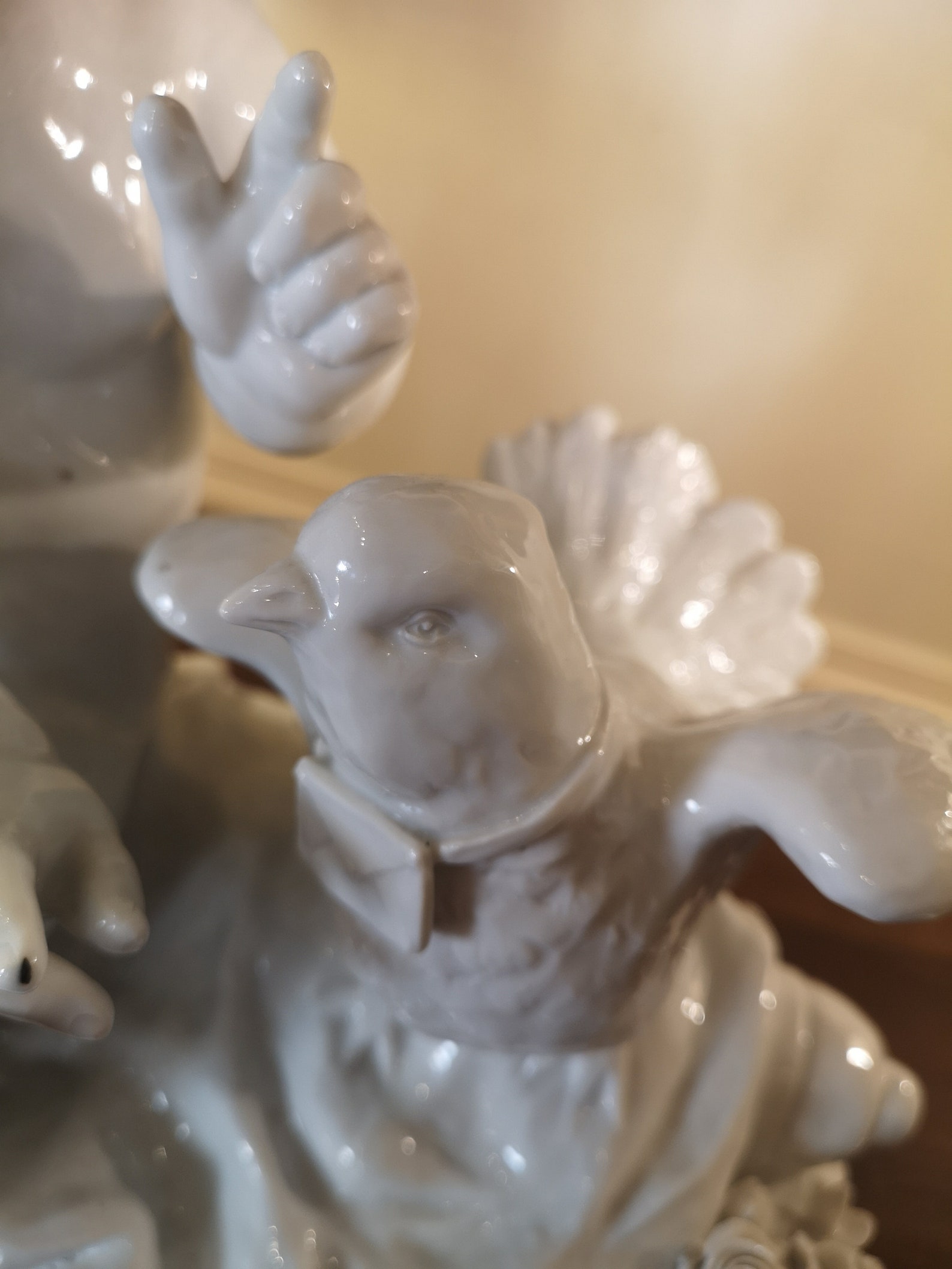 Large White Porcelain Group Winged Angel Bird Little Boy Kid - Etsy