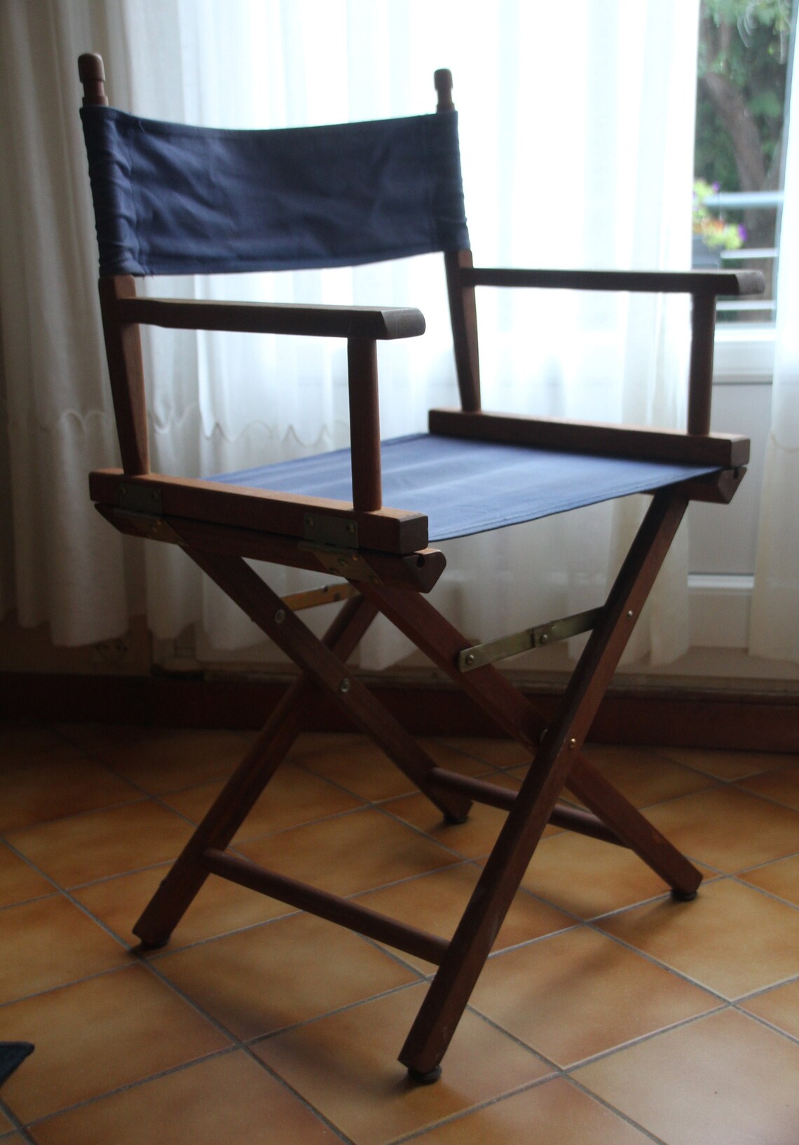 Blue Makeup Artist Chair Cinema Star Telescope Furniture Wood Canvas ...
