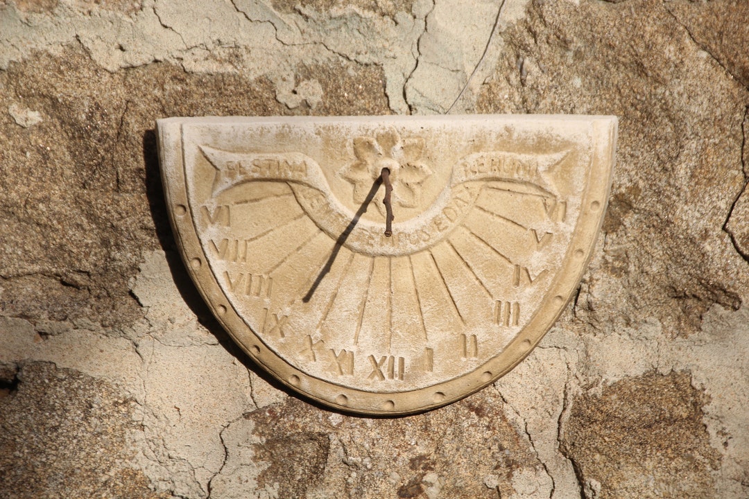 French Antique Stone Sundial Wall Sun Dial Solar Clock Roman - Etsy