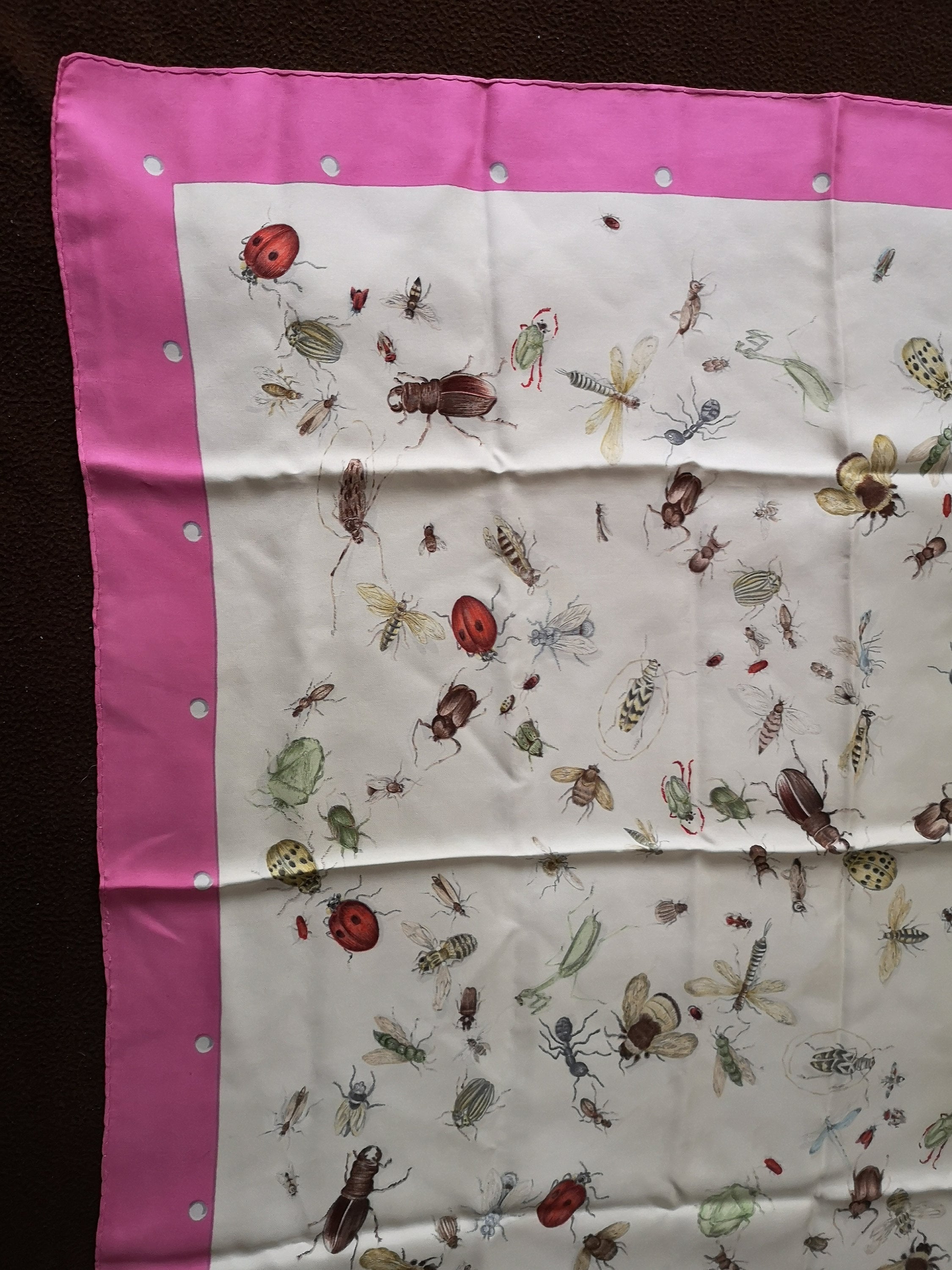 Fuchsia Bug Scarf Insect Hermes Silk Scarf Ladybug Ladybird - Etsy