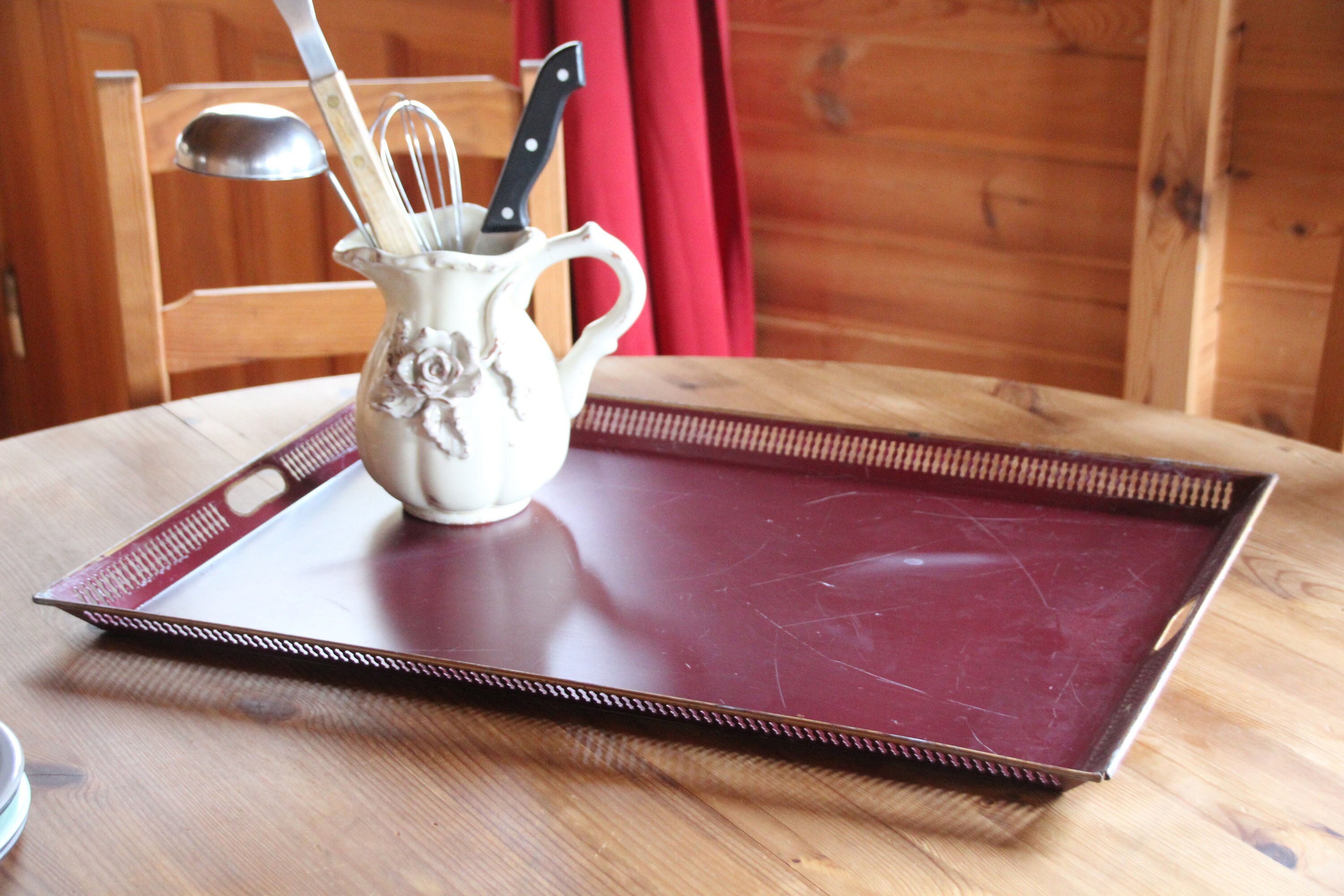 Large Metal Serving Tray With Handles Food Tray Rectangular Food ...