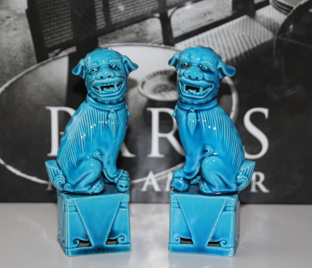 Chinese Foo Dog Statue Turquoise Dog Gift Dog Figurine Feng Shui ...