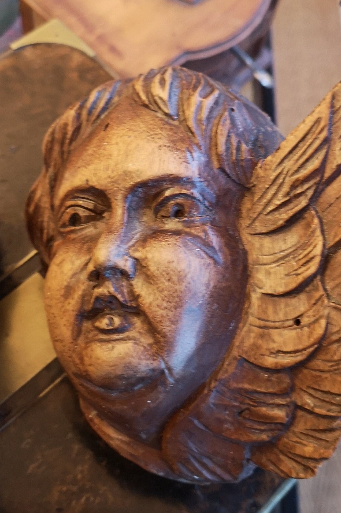 Seraph Seraphim Carved Wood Winged Angel Statue Child - Etsy Australia