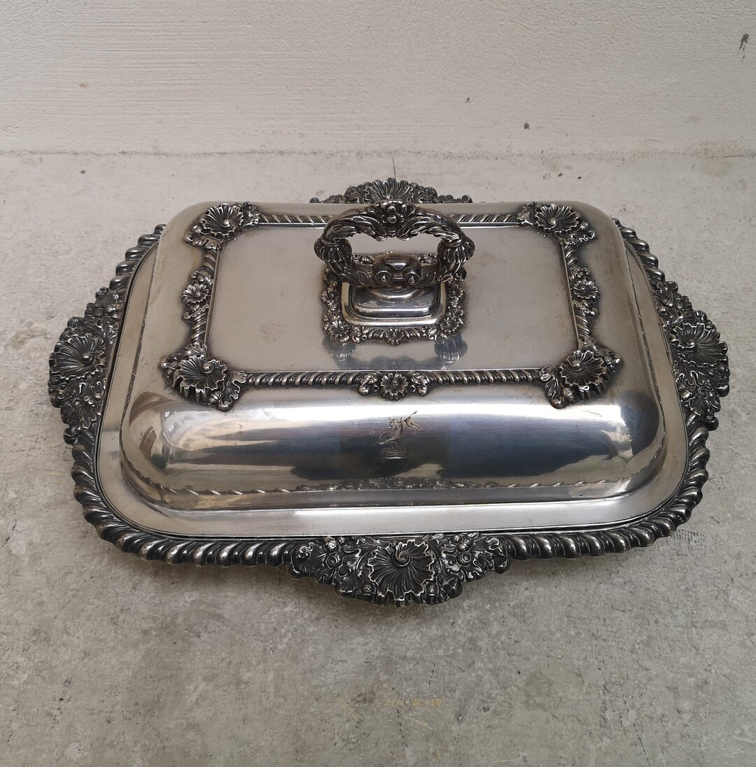 Silverplate Serving Dish Lid Serving Tray Centerpiece Table Centerpiece ...